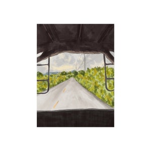 Driving Into Nature's Abyss Art Print Illustration Poster Wall Art Home ...
