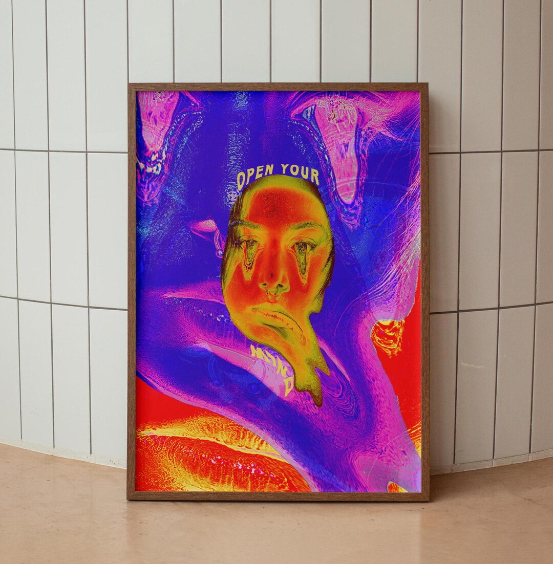 Thermal Image Portrait Photography Abstract Graphic Poster Trippy ...