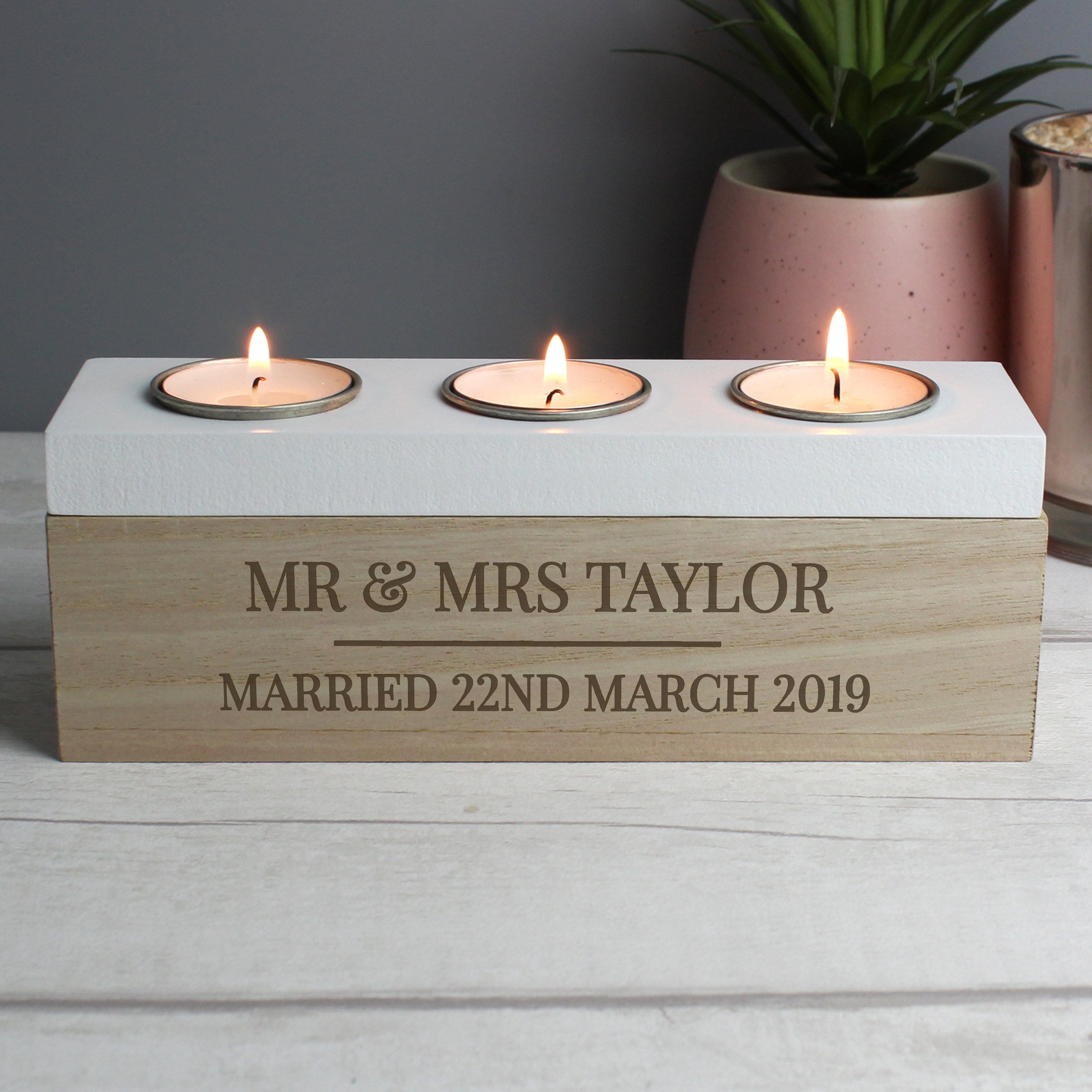Personalised Classic Triple Tea Light Box Tealight Box New - Etsy