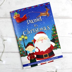Personalised Boys It's Christmas Story Book Featuring Santa and His Elf ...