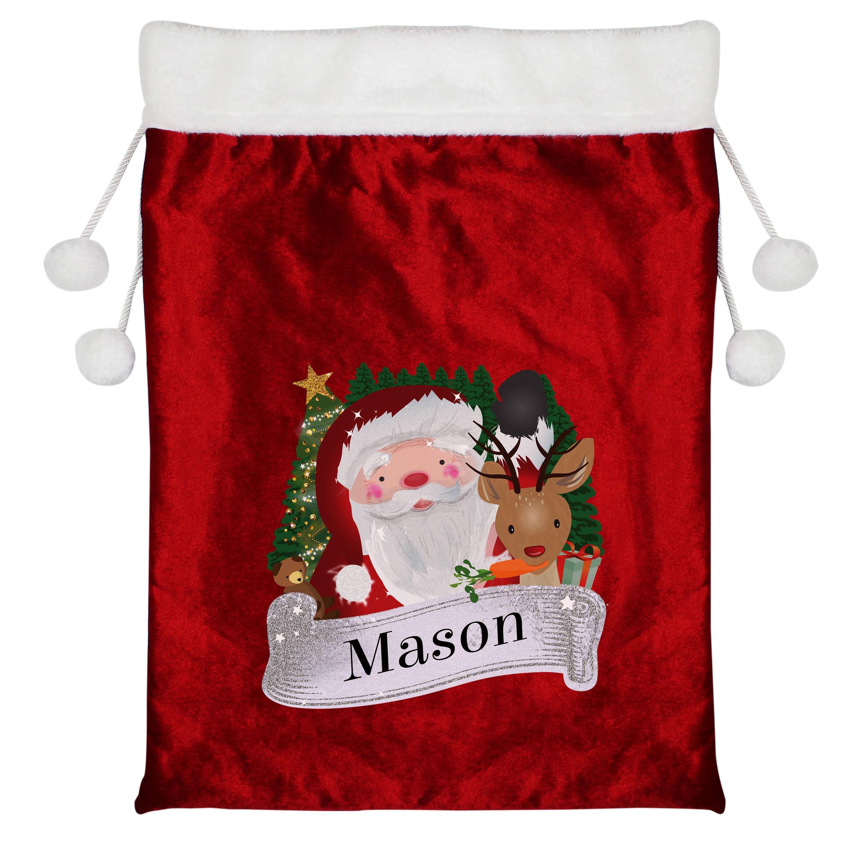 Personalised Christmas Santa Red Sack - Baby's First Christmas ...