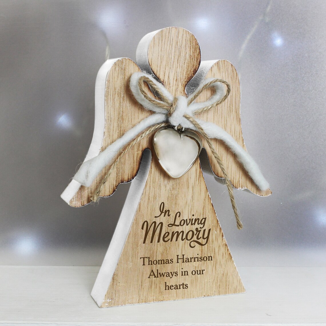 In Loving Memory Angel Personalised in Loving Memory Rustic - Etsy
