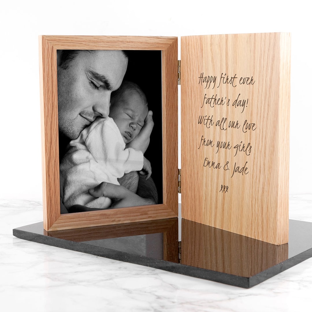 Engraved Photo Frame - Engraved Book Photo Frame - Perfect Father's Day ...