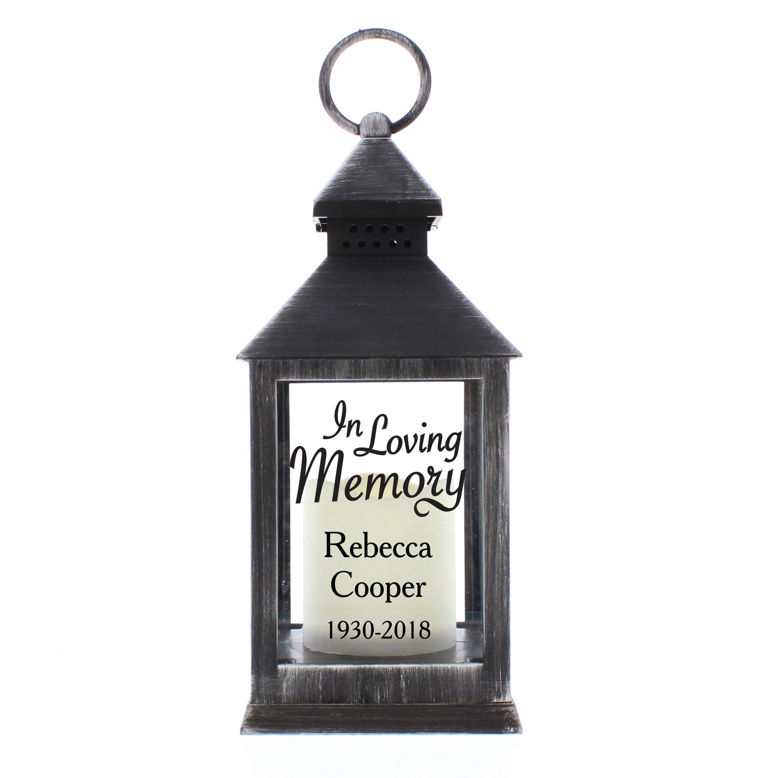 Personalised in Loving Memory Rustic Black Lantern - Memorial Lantern ...