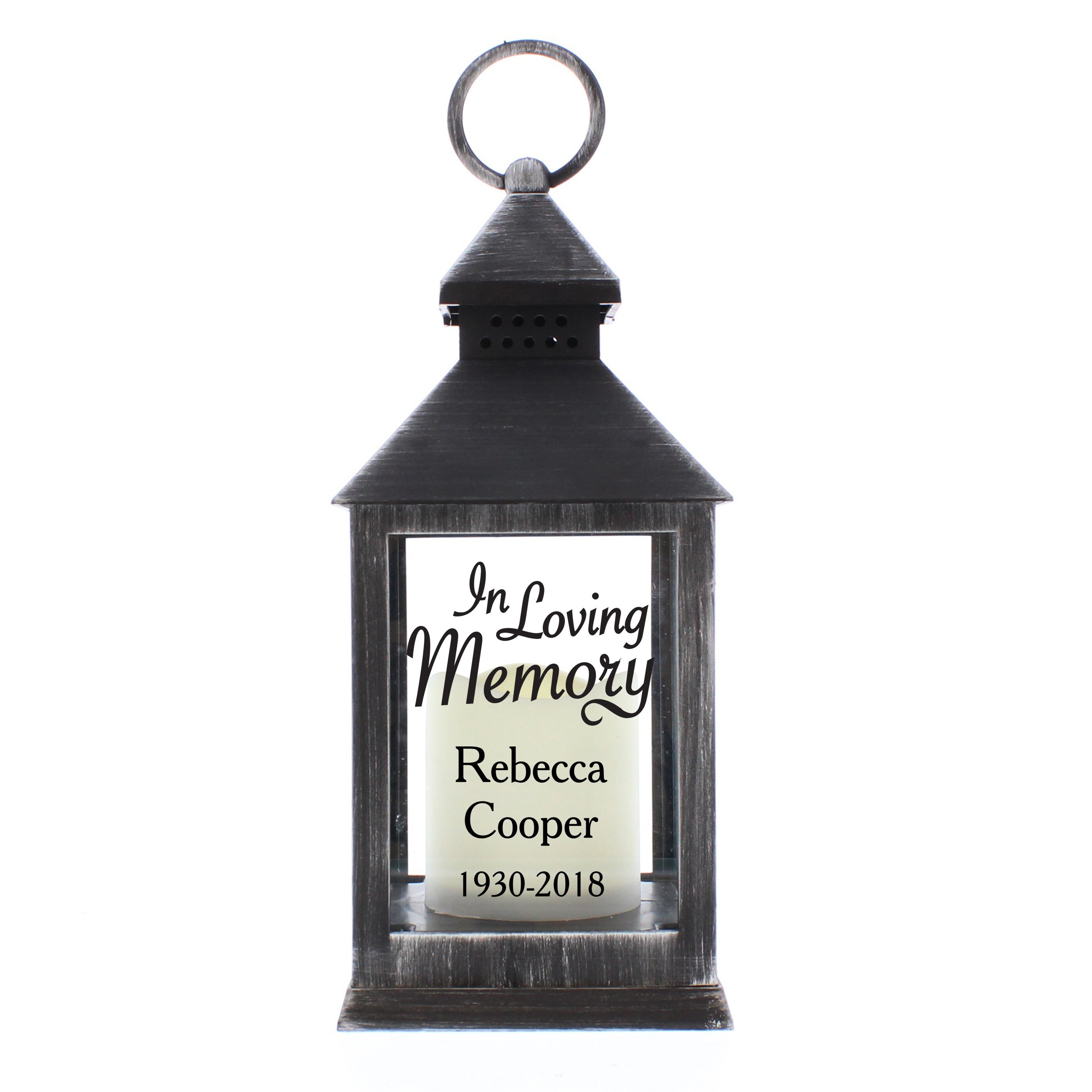 Personalised in Loving Memory Rustic Black Lantern Memorial - Etsy