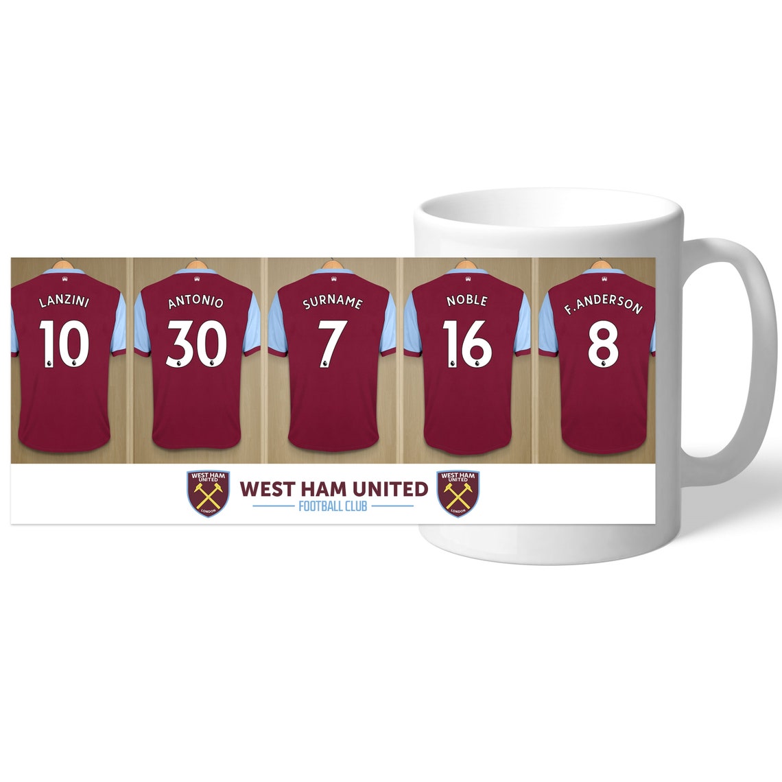 West Ham Mug West Ham United Official Kit Mugs - The Terrace Store West ...