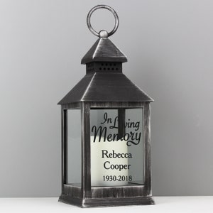 Personalised in Loving Memory Rustic Black Lantern Memorial Lantern in ...