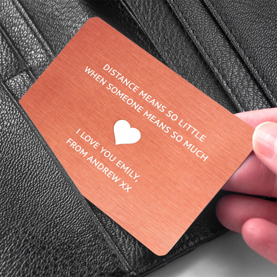 Love Note Metal Wallet Keepsake - Long Distance Relationship Gift ...