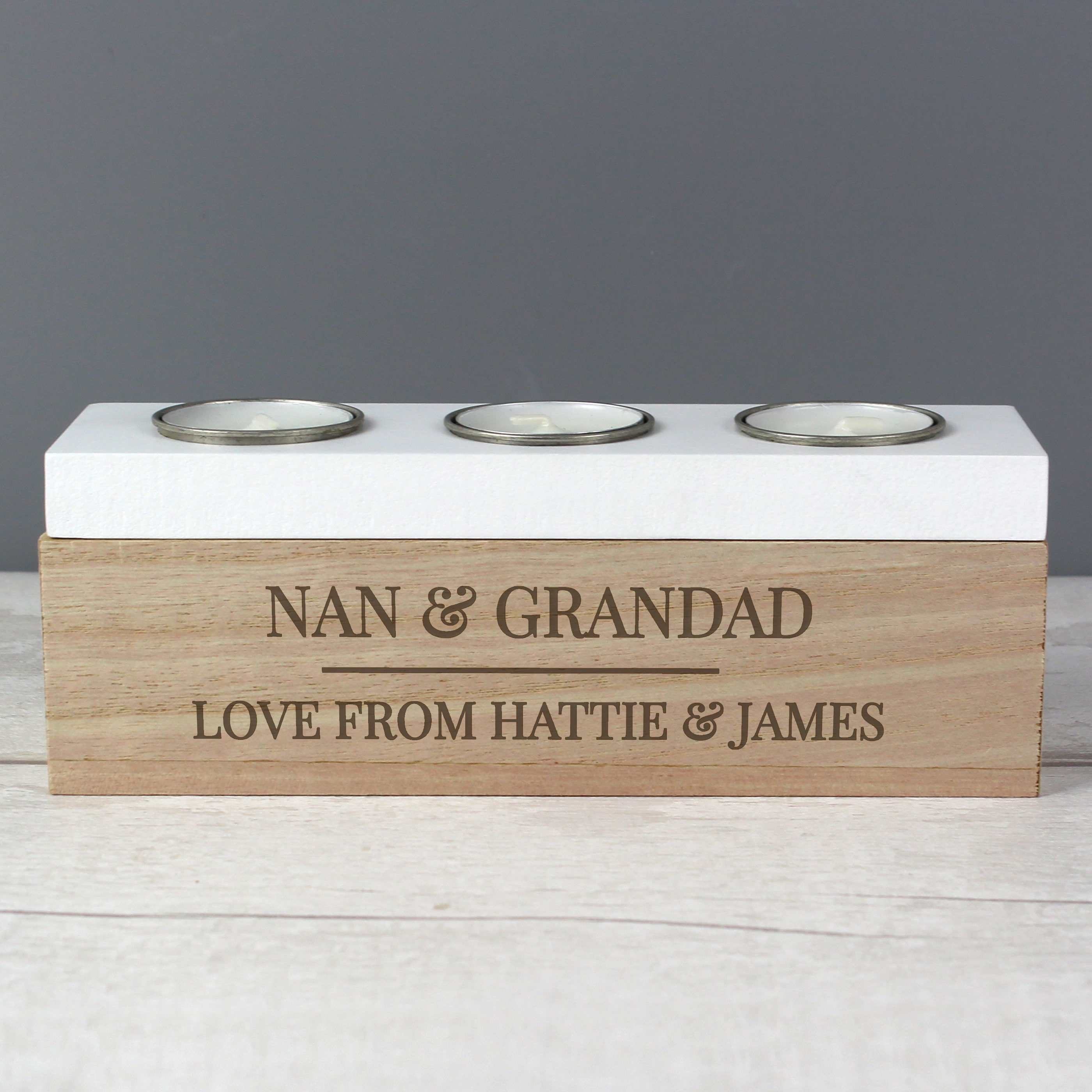 Personalised Classic Triple Tea Light Box Tealight Box New - Etsy