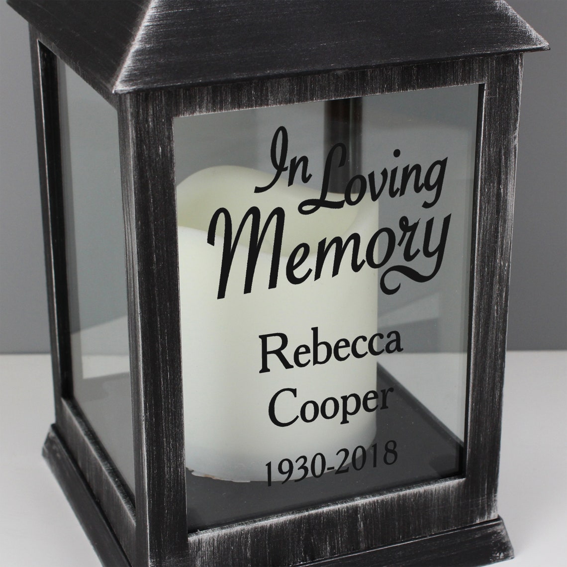 Personalised in Loving Memory Rustic Black Lantern Memorial - Etsy