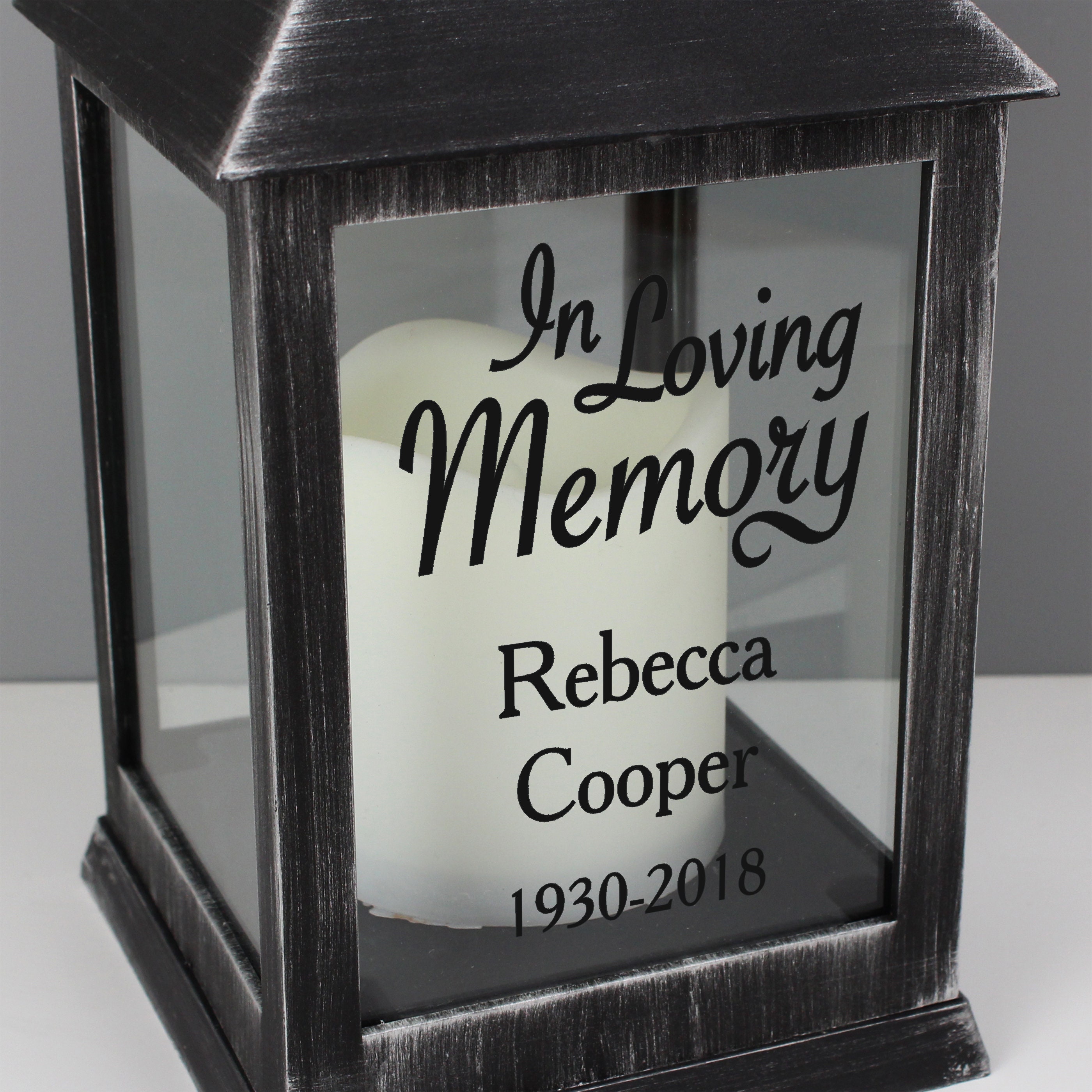 Personalised in Loving Memory Rustic Black Lantern Memorial - Etsy