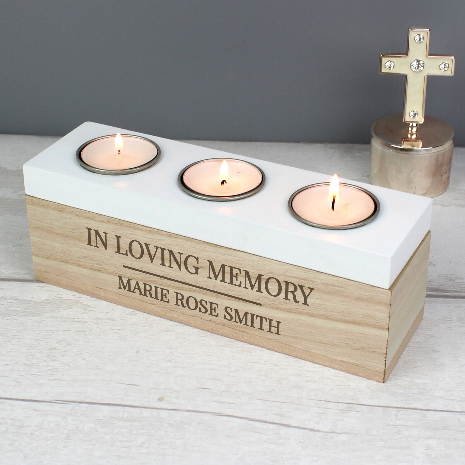 Personalised Classic Triple Tea Light Box Tealight Box New - Etsy