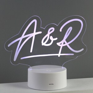 Personalised LED Light Personalised Night Light Personalised Free Text ...