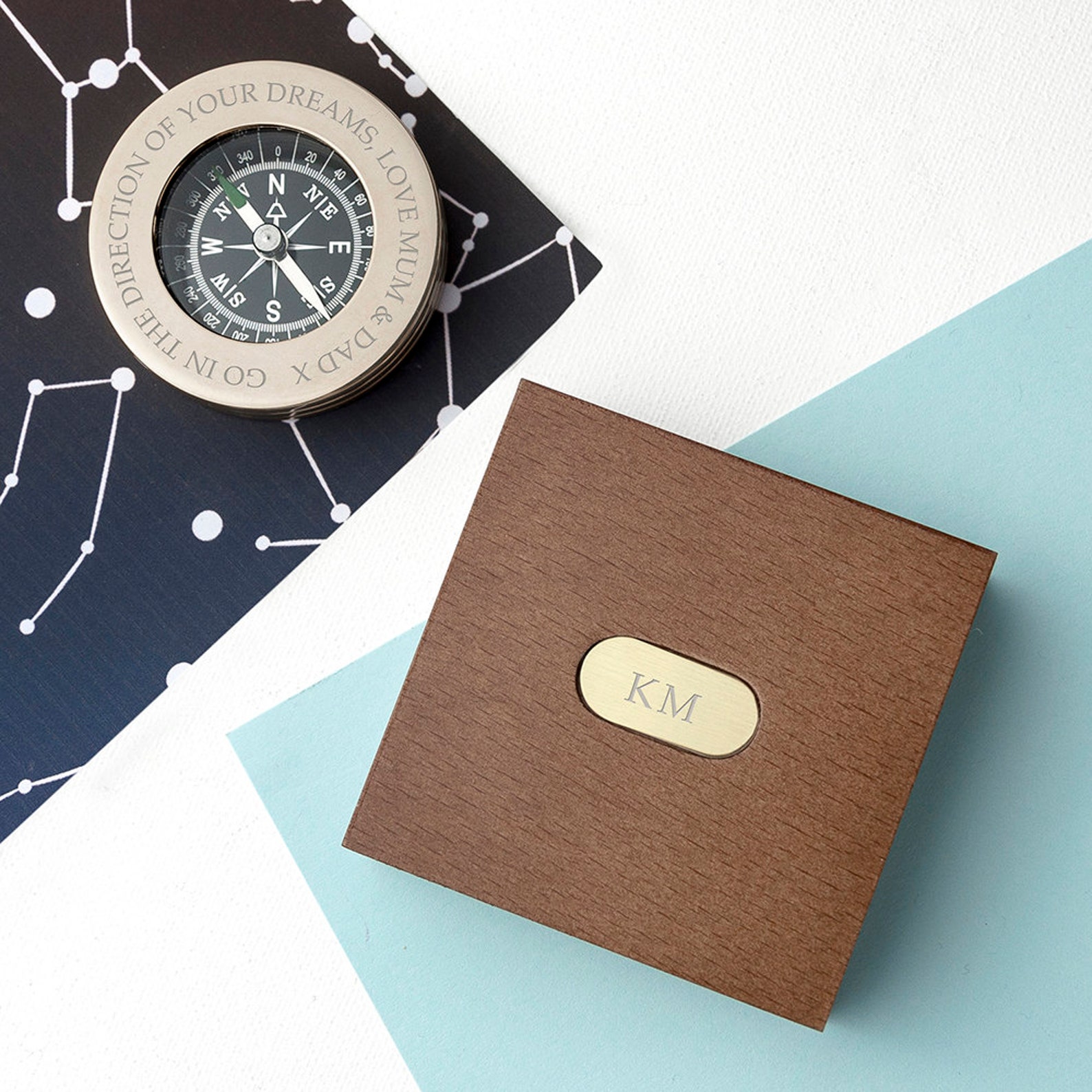 Personalised Brass Travellers Compass With Wooden Box Travel - Etsy UK