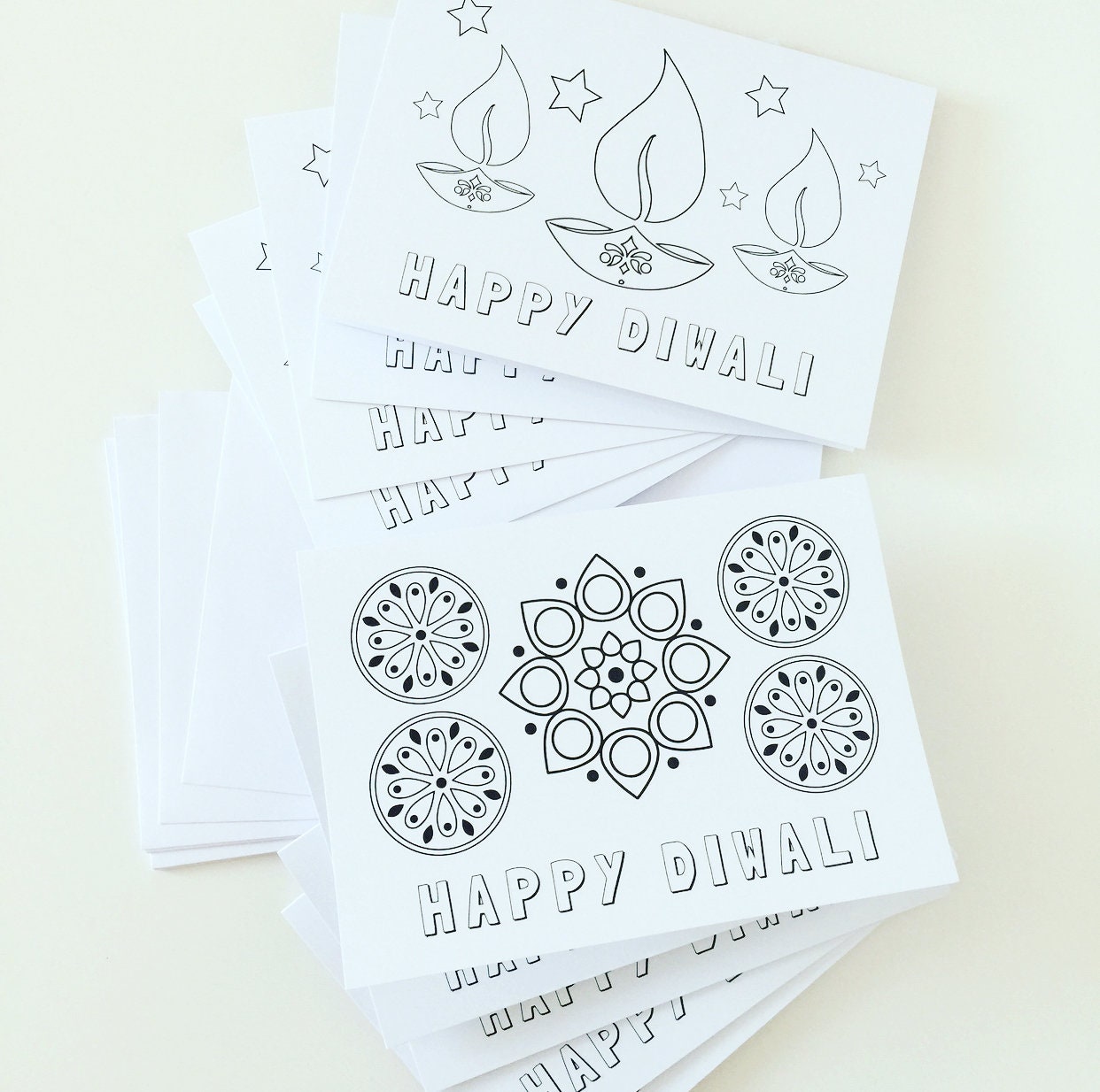 Diwali Card Diwali Activity for Children Colour your own | Etsy