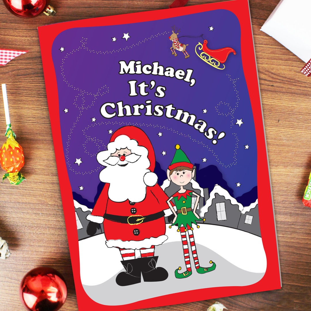 Personalised Its Christmas Elf Story Book Keepsake Book Children's ...