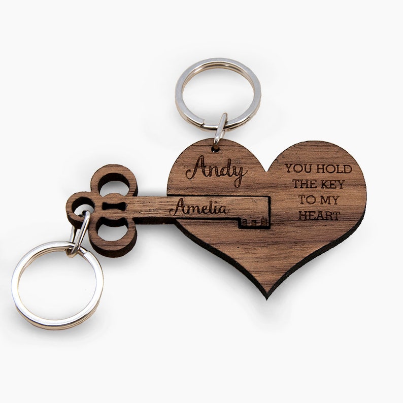 You Hold the Key to My Heart Keyring Set of Two Valentines - Etsy