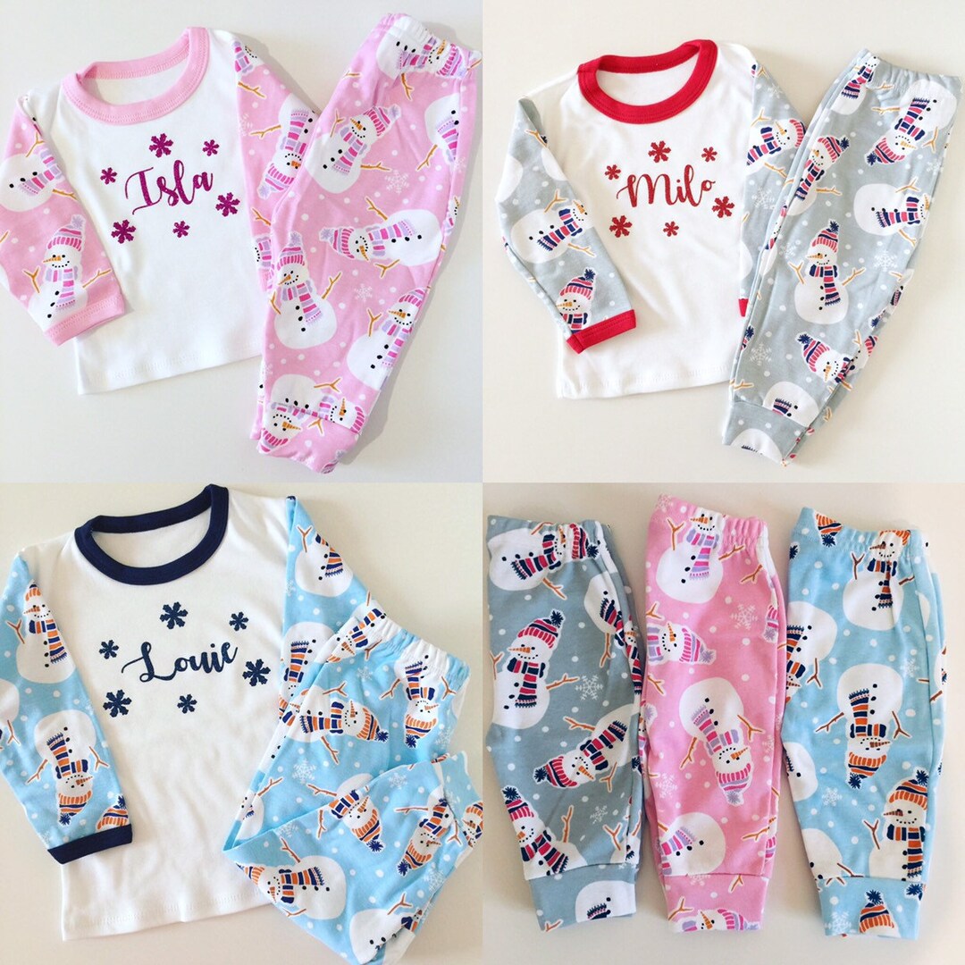 Personalised Snowman Christmas Pyjamas - Festive Season - Xmas 2020 ...