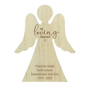 In Loving Memory Angel Personalised in Loving Memory Rustic Wooden ...