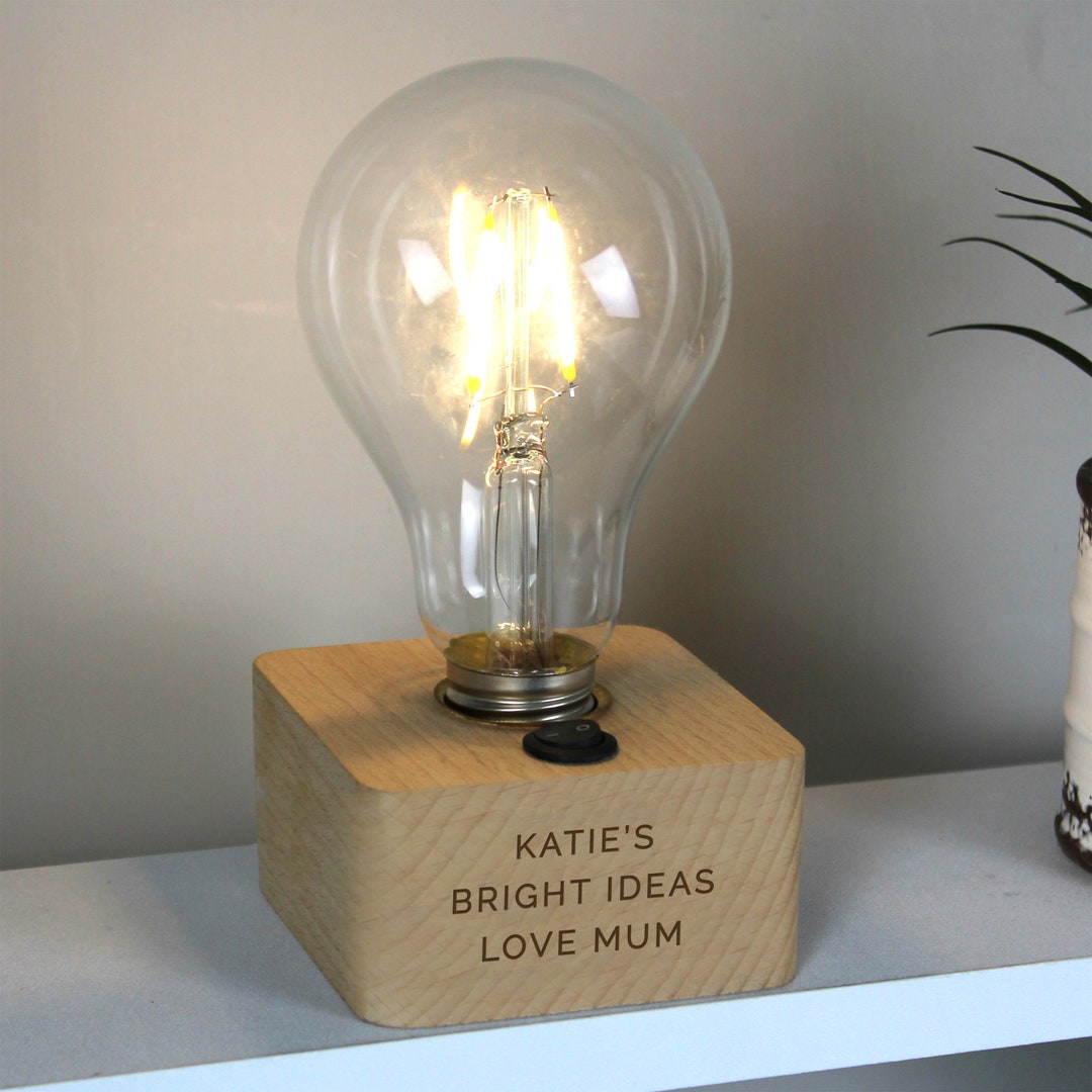 Personalised Bulb Table Lamp - Personalised Message LED Bulb Table Lamp ...