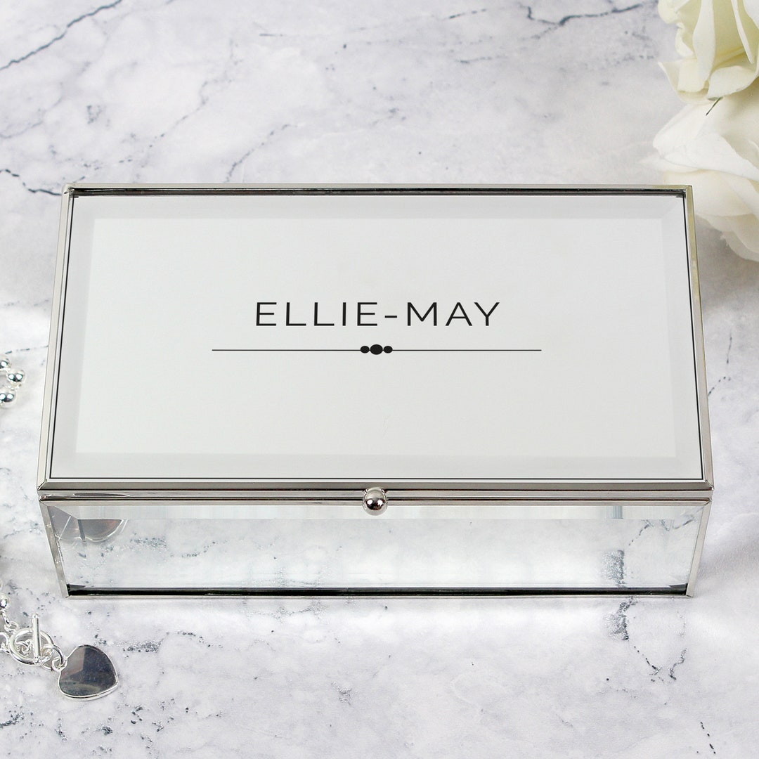 Personalised Classic Mirrored Jewellery Box Personalised Jewellery Box ...