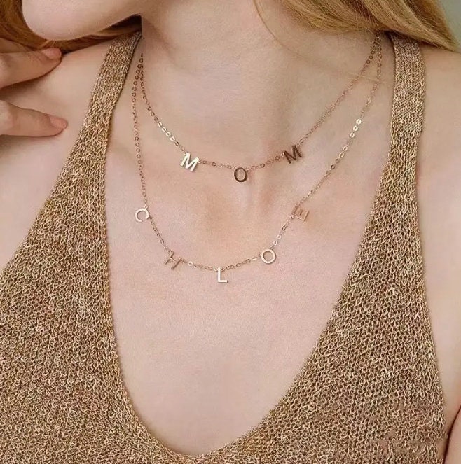 Personalised Initial Name Necklace Minimalist Necklace With Name ...