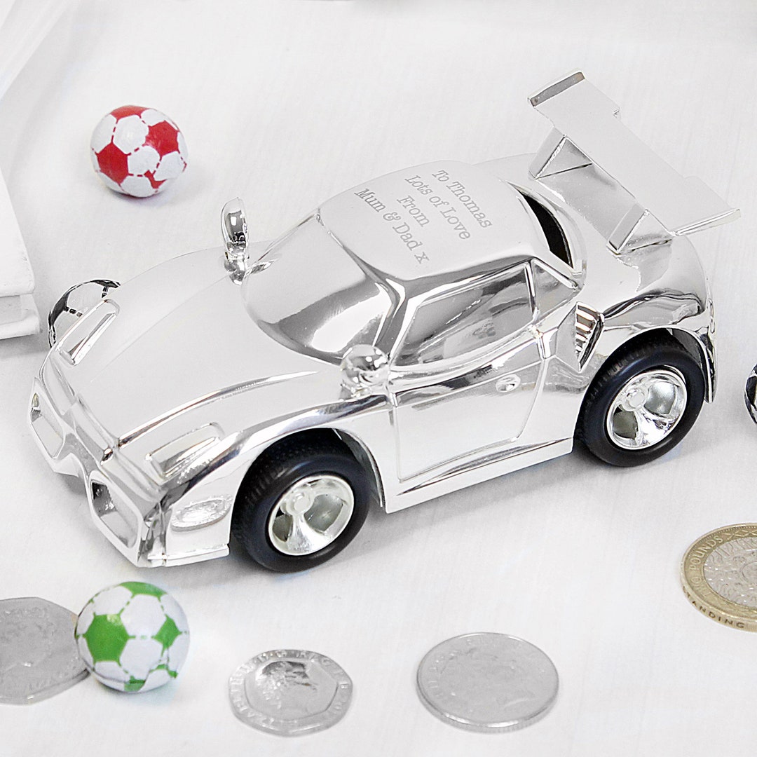 Personalised Racing Car Money Box Perfect Boys Birthday Christening ...