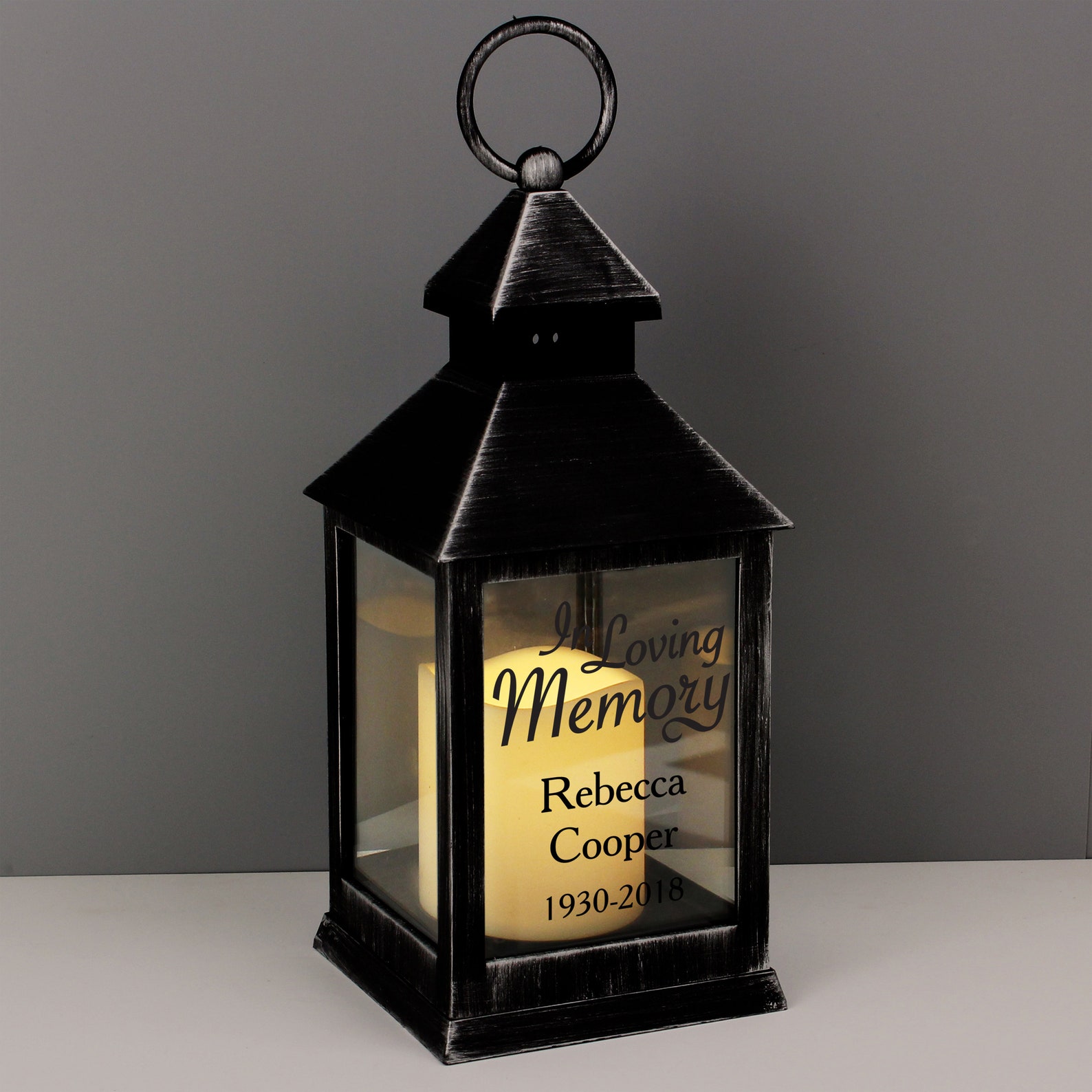 Personalised in Loving Memory Rustic Black Lantern Memorial - Etsy