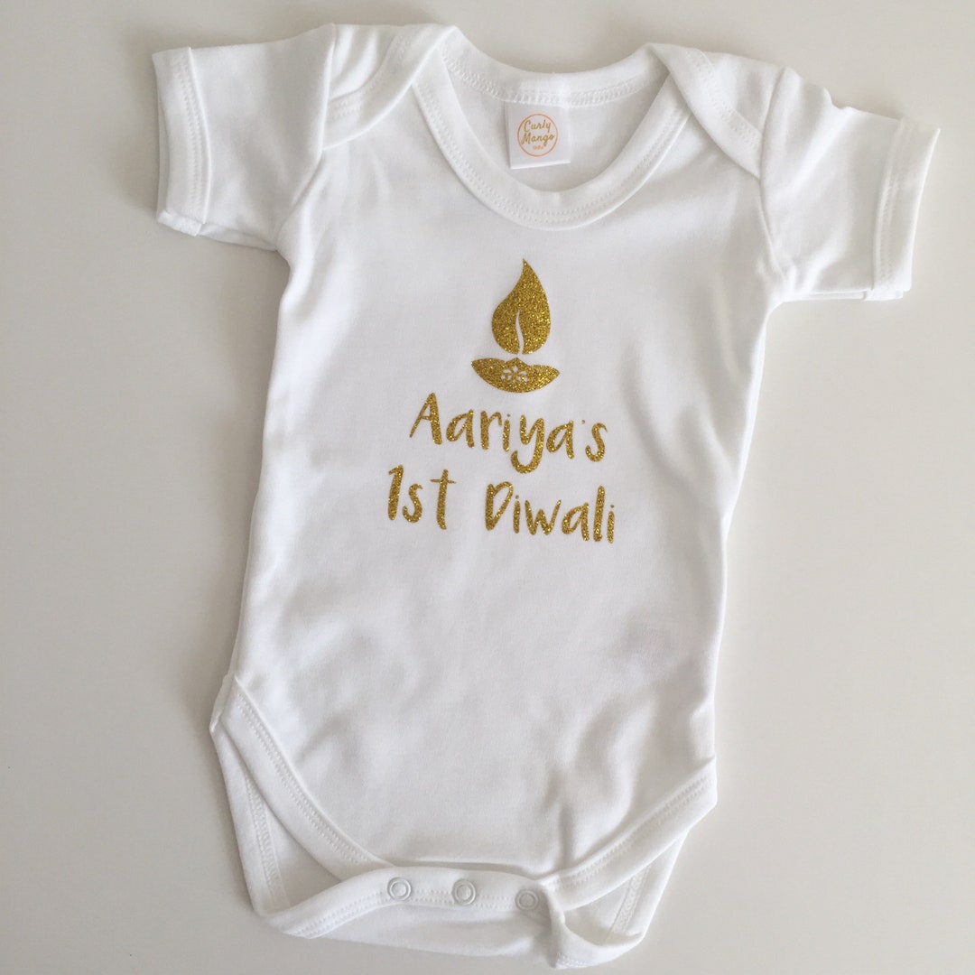 Personalised Diwali Baby Vest - My First Diwali - Baby's First Diwali ...