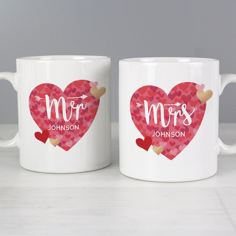Personalised Mr And Mrs Valentines Day Confetti Hearts Etsy