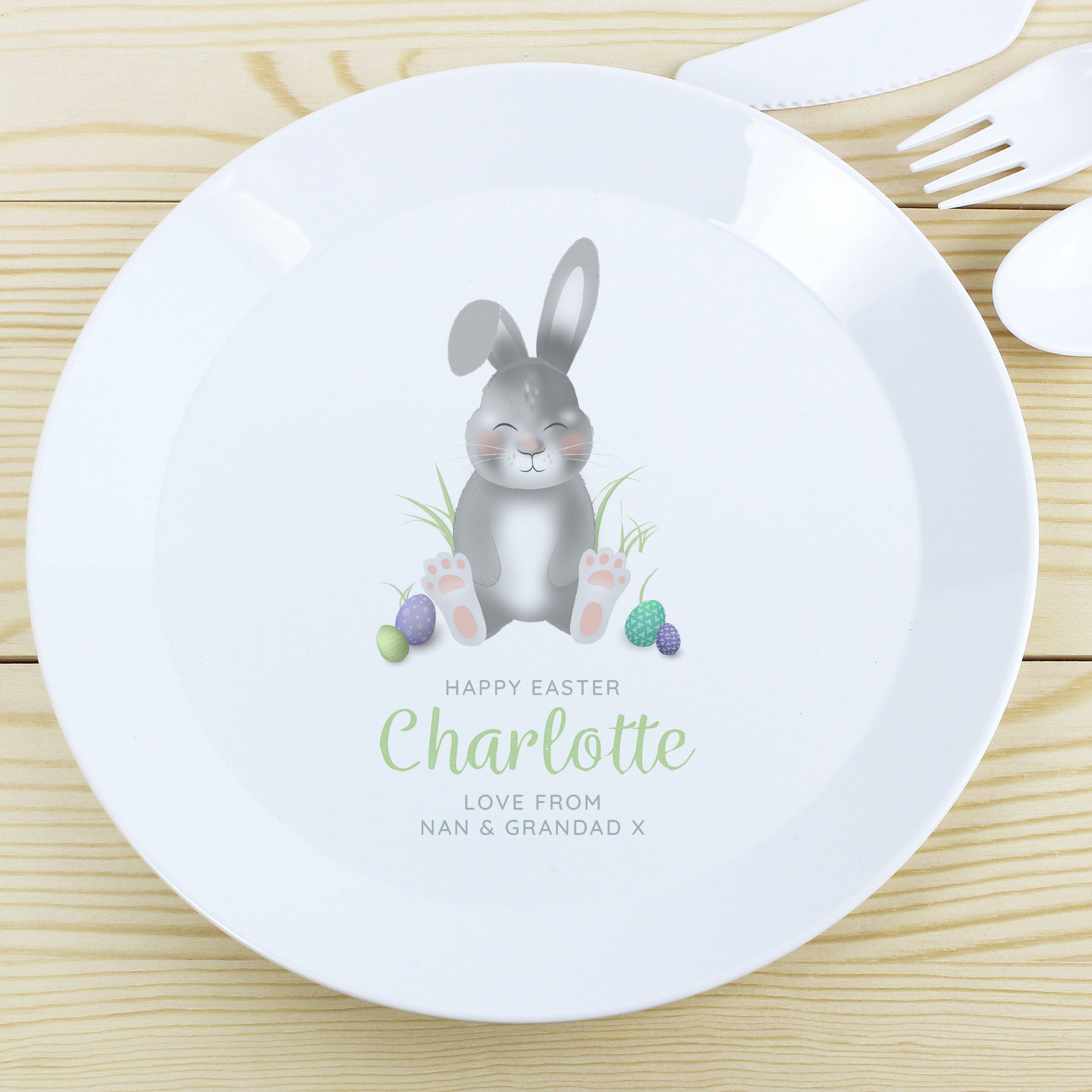 Personalised Easter Bunny Plastic Plate Plate for Children - Etsy