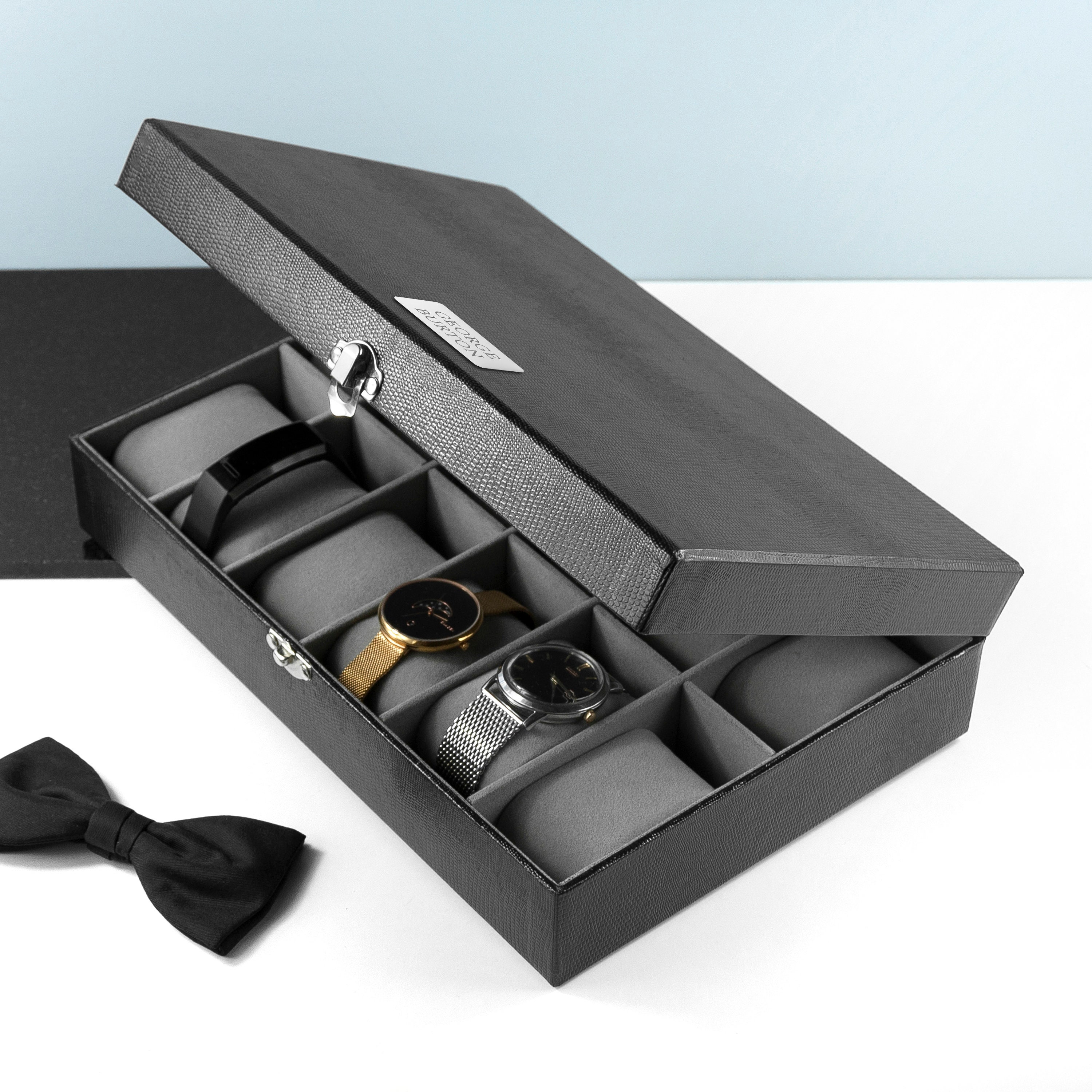 Mens Watch Box - Personalised 12 Piece Watch Box - Father's Day Gift ...