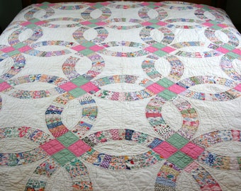 Double wedding ring quilt | Etsy