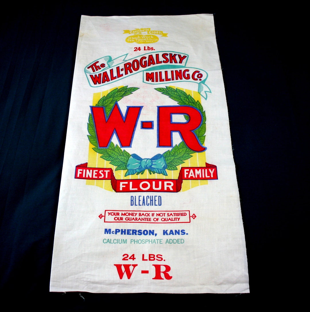 Vintage Unused Flour Sack W-R Wall-rogalsky Milling Co Mcpherson Kansas ...