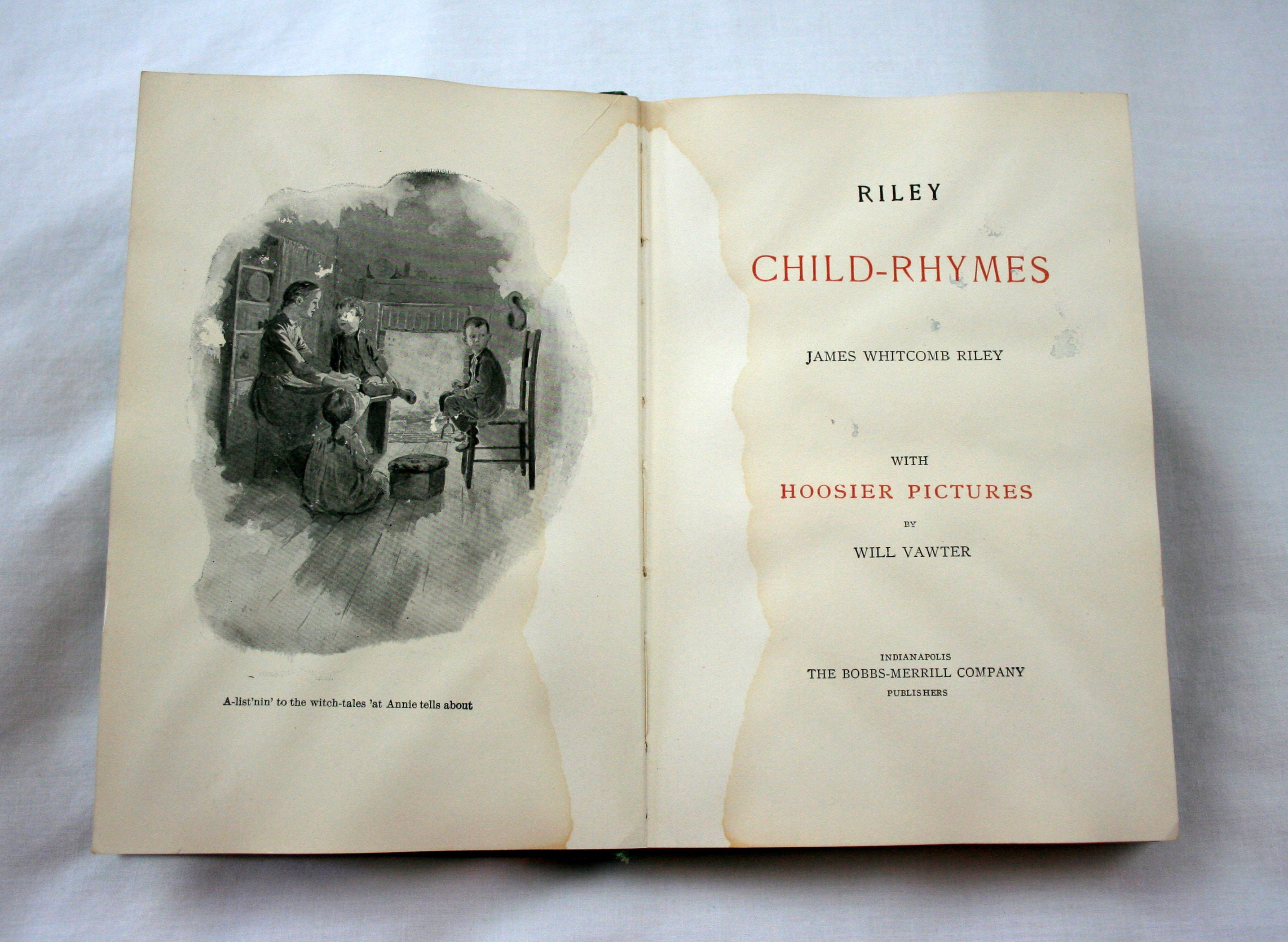Antique Book Riley Child Rhymes Hoosier Pictures 1905 James W - Etsy