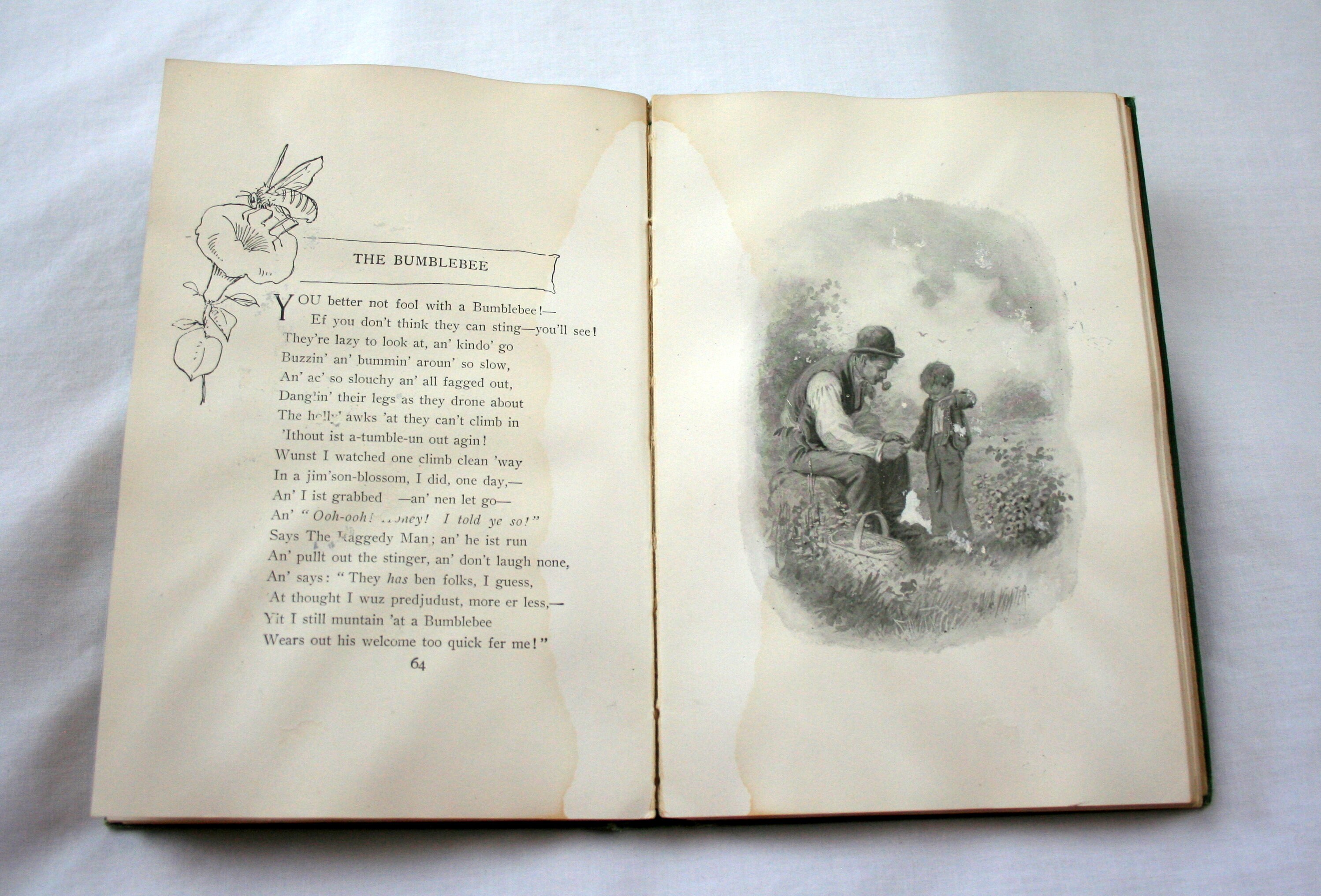 Antique Book Riley Child Rhymes Hoosier Pictures 1905 James W - Etsy