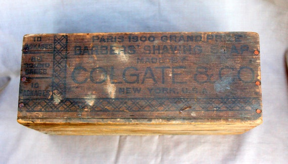 Antique Wood Box Colgate Shipping Carton Primitive Farmhouse - Etsy
