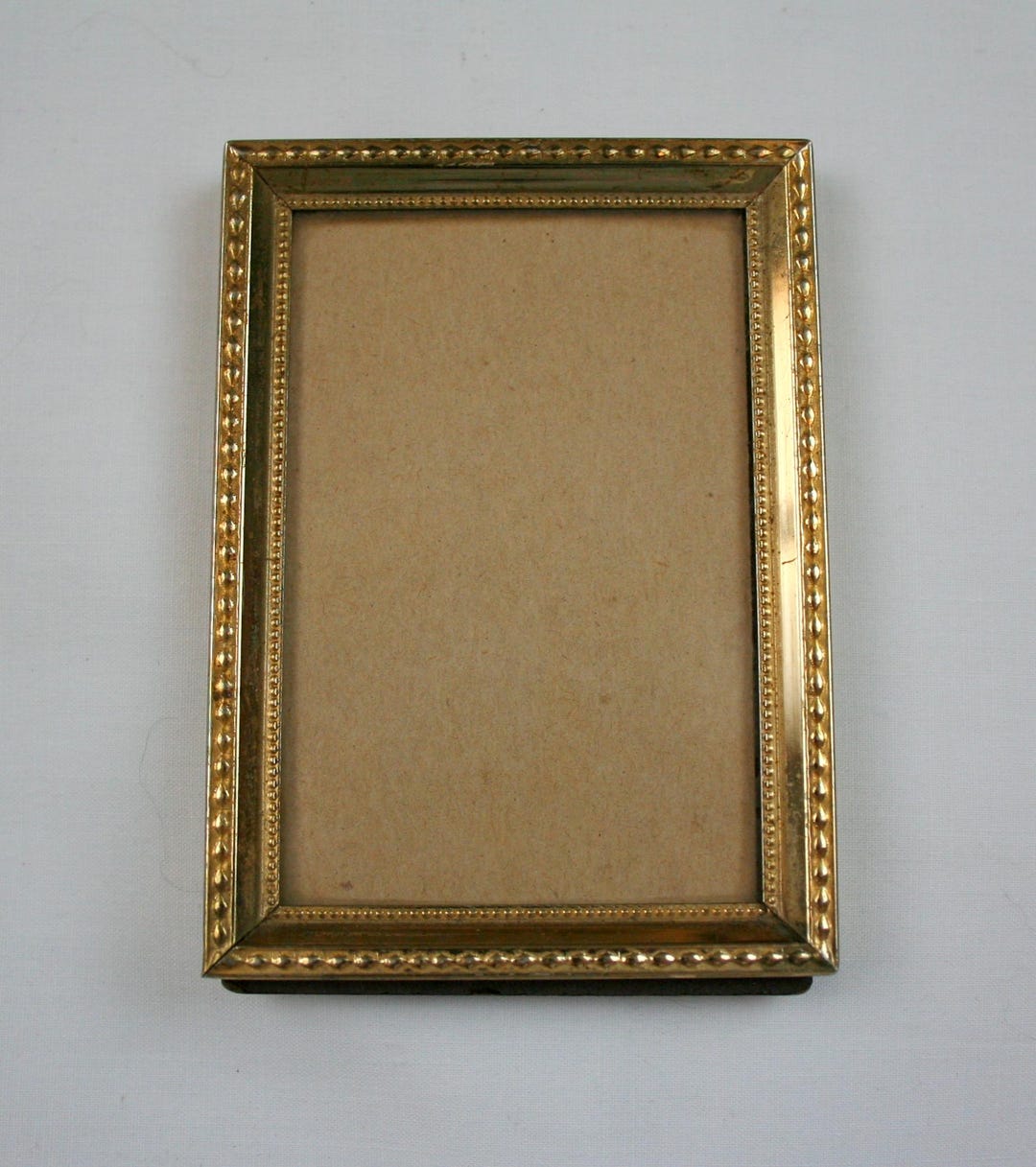 Small Picture Frame Gold Metal Embossed With Glass 2 X 3 Photo Holder ...