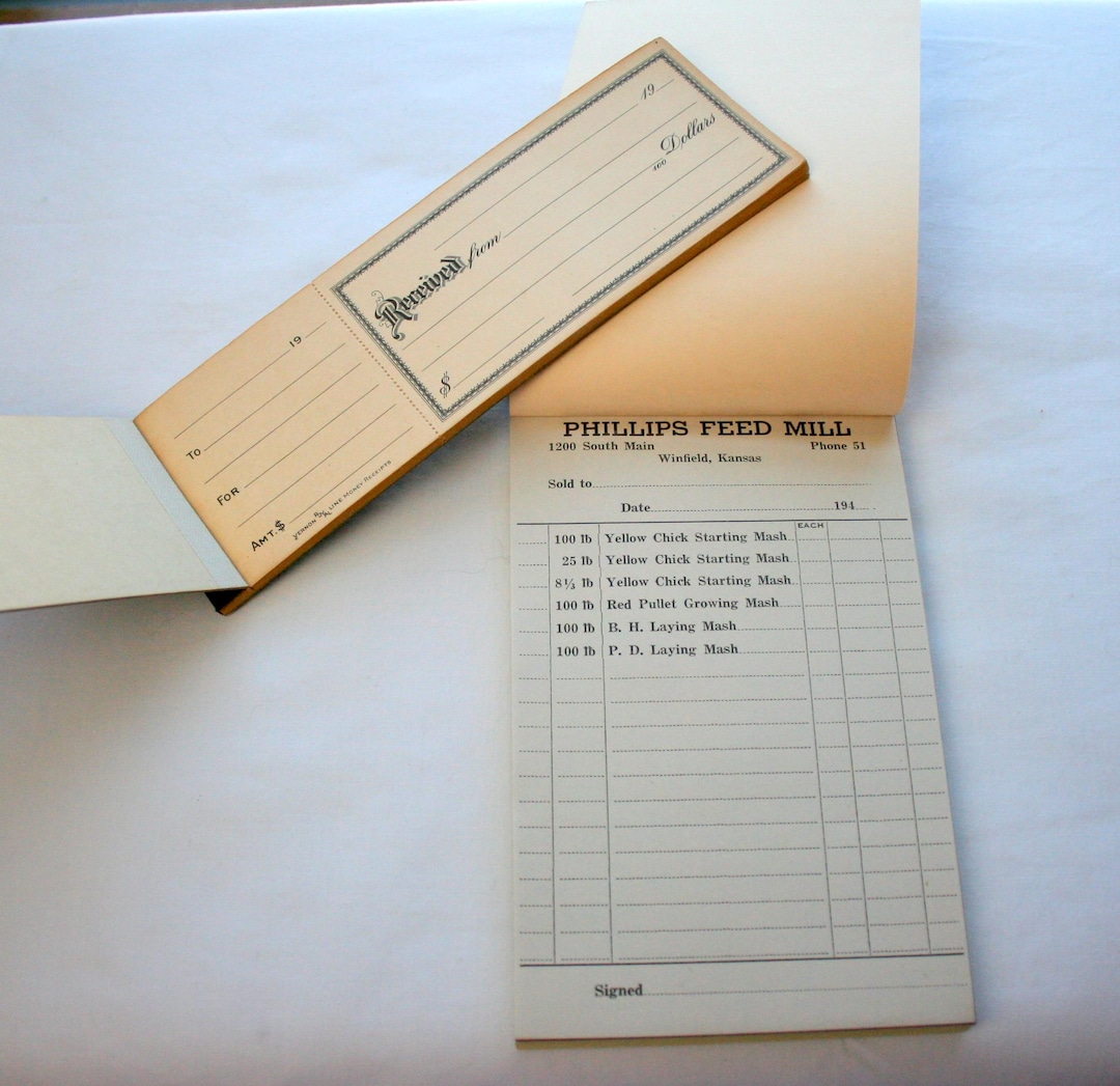 Order Receipt Pad Books Unused Vintage 1930s-1940s Store Prop Display ...