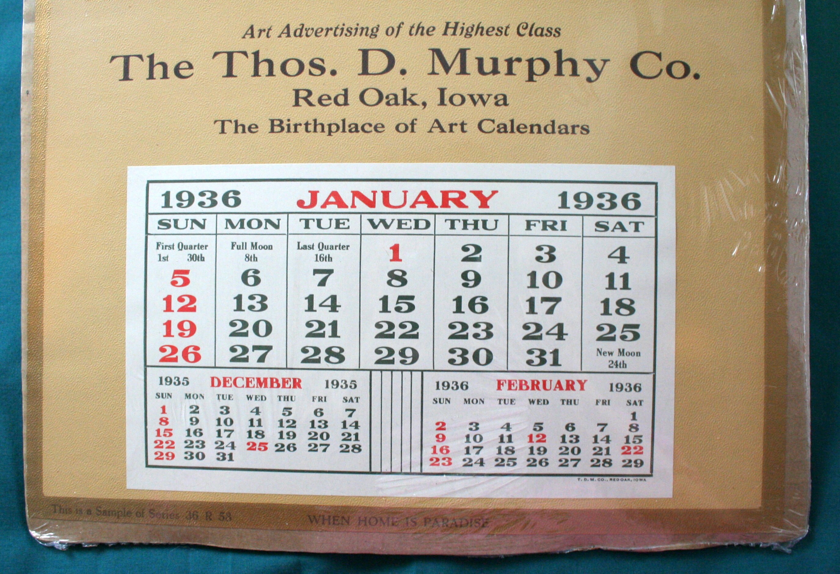 Salesman Sample Calendar 1936 Country Cottage Unused Vintage - Etsy