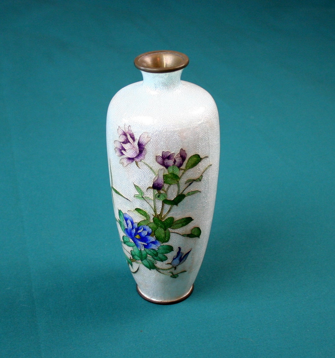 Ginbari Foil Cloisonne Vase Japan Antique With Box Floral Enamel - Etsy