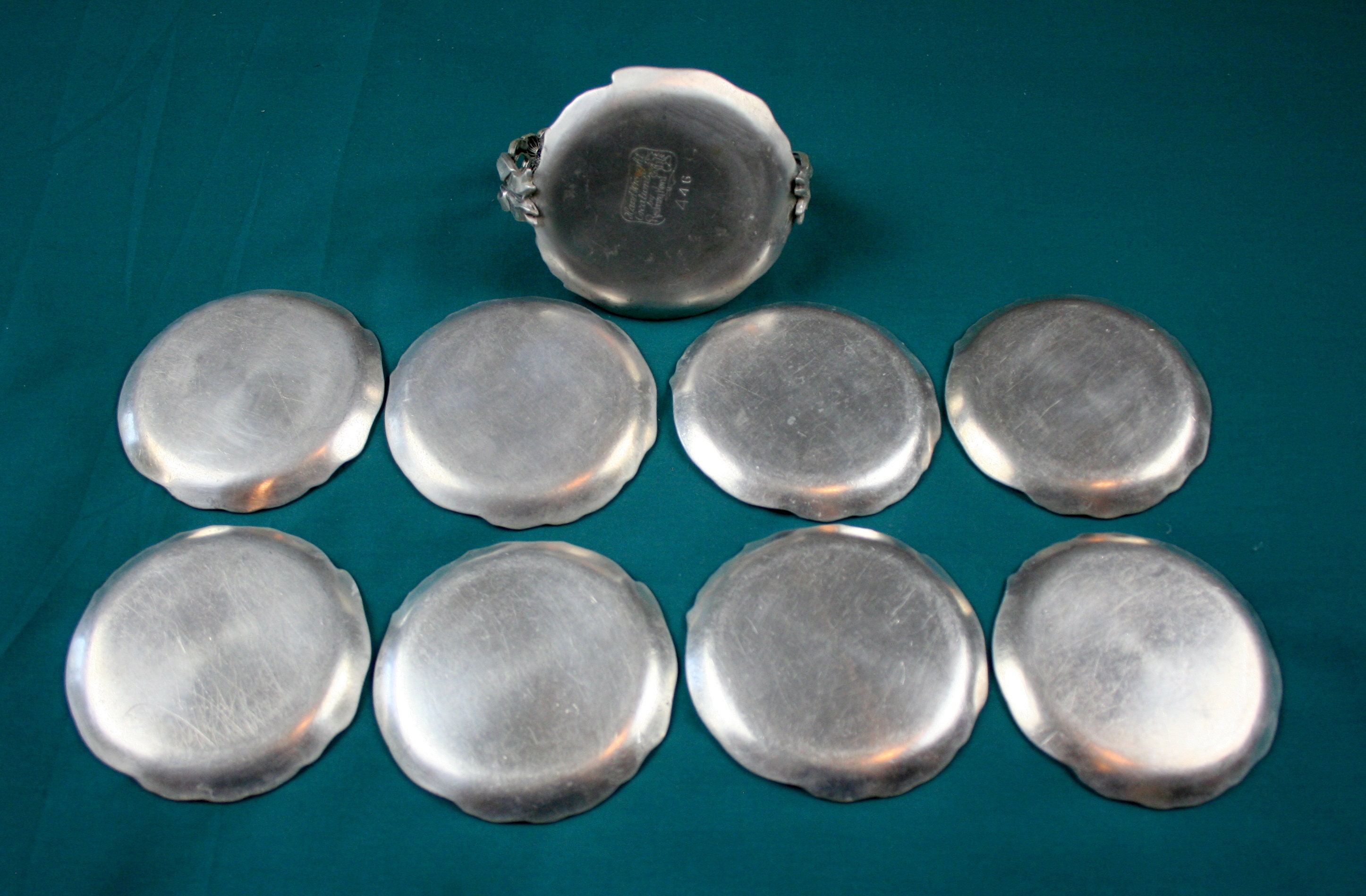 Coaster Set Hammered Metal Rodney Kent Mid Century MCM - Etsy