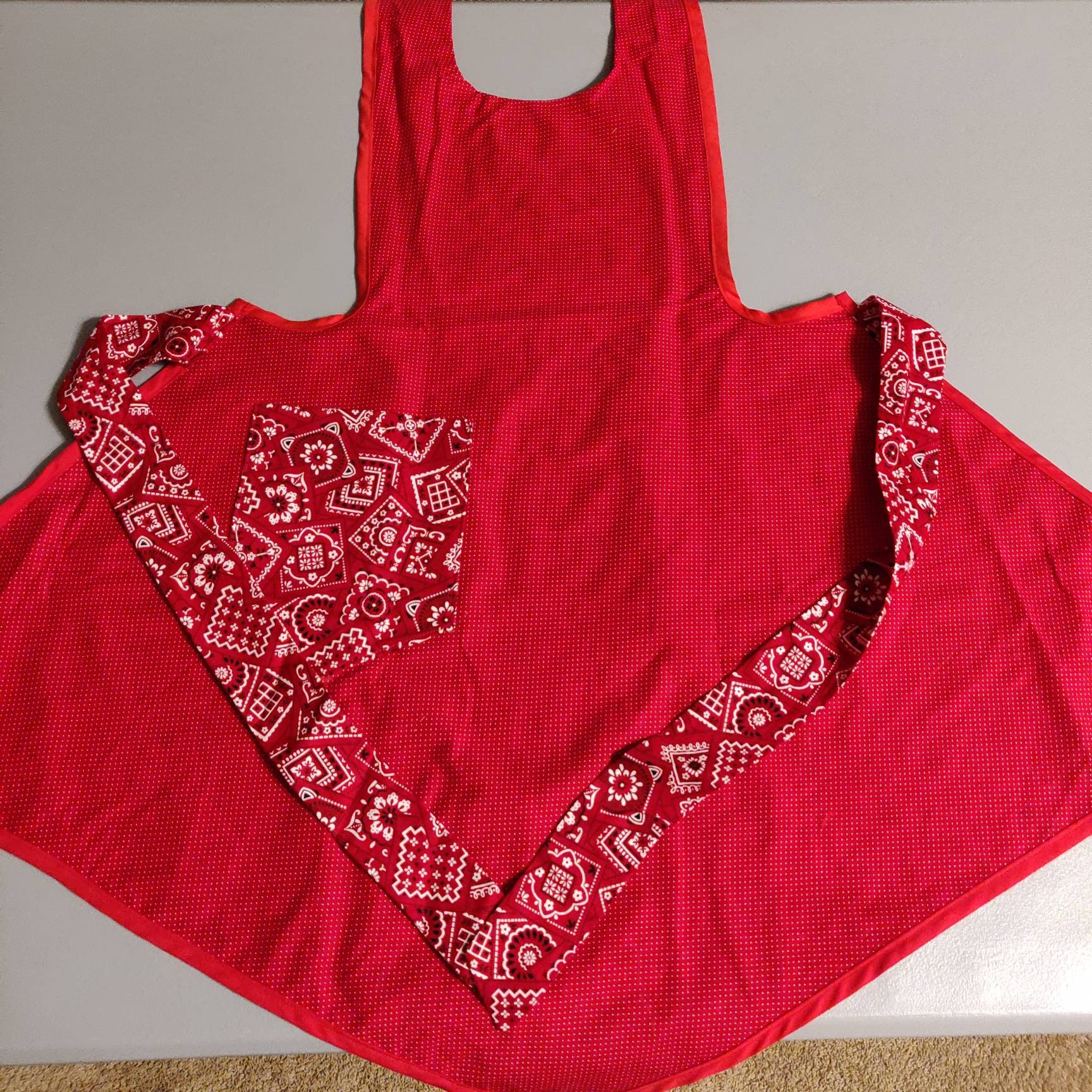 1940s Style Red Bandana, Pin Dot Apron - Etsy