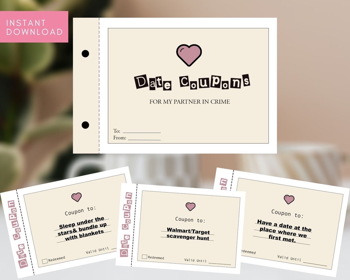 50 Date Couple Coupons Sweet Gift for Boyfriend Girlfriend - Etsy