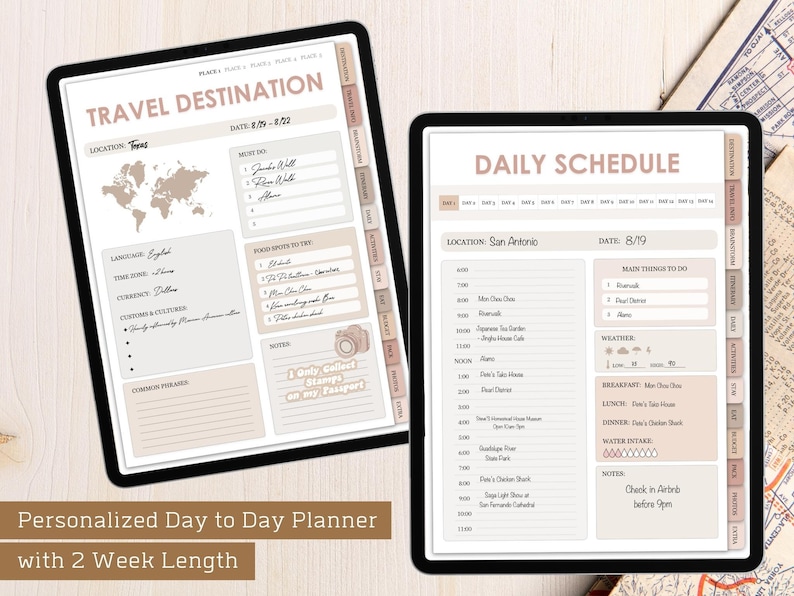 Digital Travel Planner Ipad Goodnotes Neutral Travel Planner - Etsy