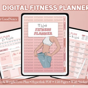 Weight Loss Tracker Digital for Goodnotes Ipad, Pink Fitness Planner ...