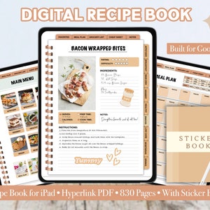 Digital Recipe Planner for Goodnotes & Notability | Digital Recipe Book ...