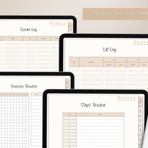 Digital Fitness Planner for iPad Goodnotes, Undated Weight Loss Daily ...
