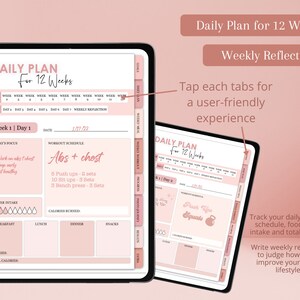 Weight Loss Tracker Digital for Goodnotes Ipad, Pink Fitness Planner ...