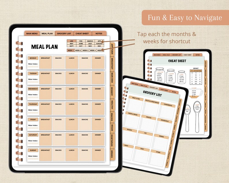 Digital Recipe Planner for Goodnotes & Notability | Digital Recipe Book ...